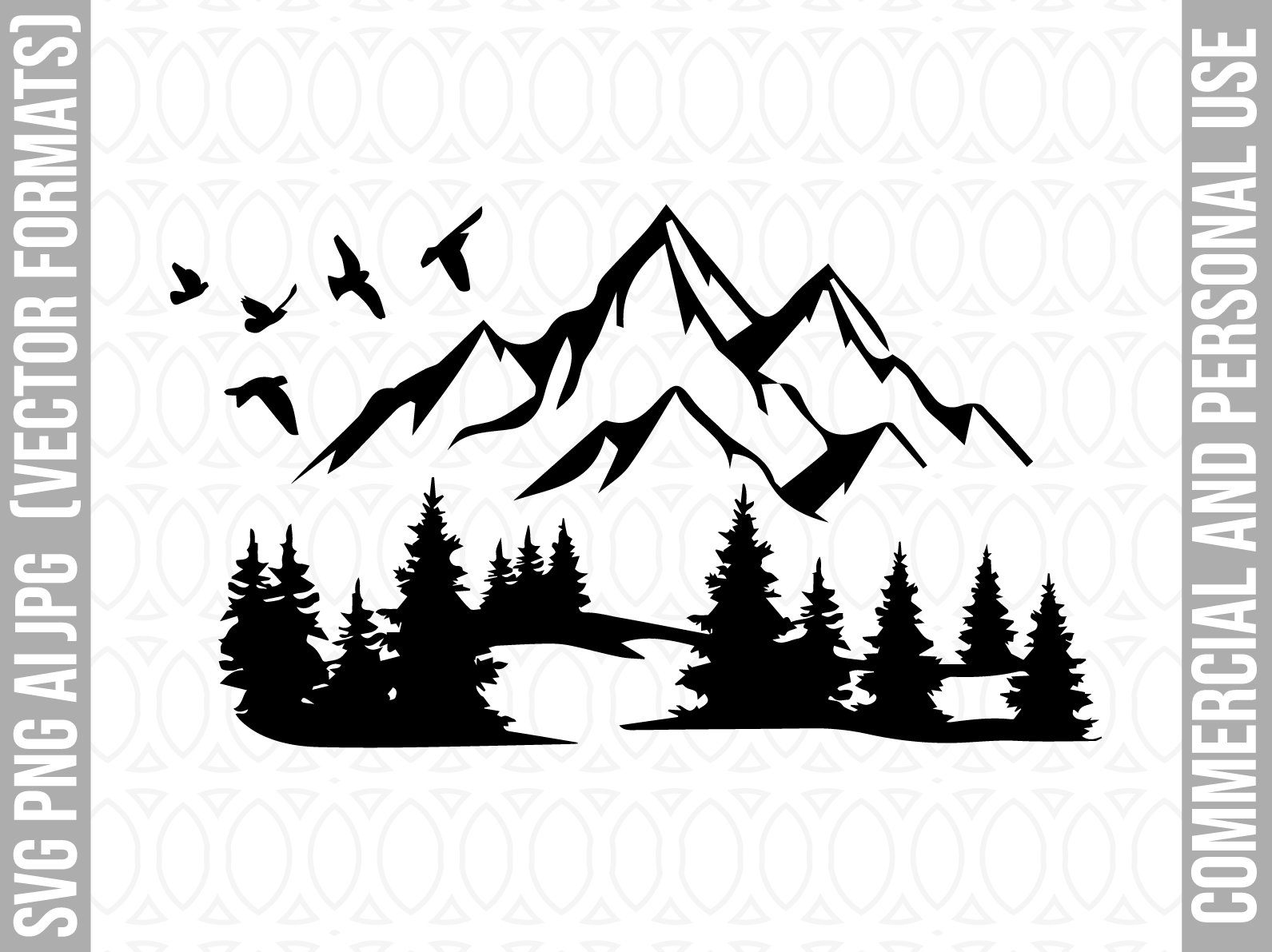 Mountain SVG, Mountain Range, Pine Trees SVG, Adventure Awaits SVG ...