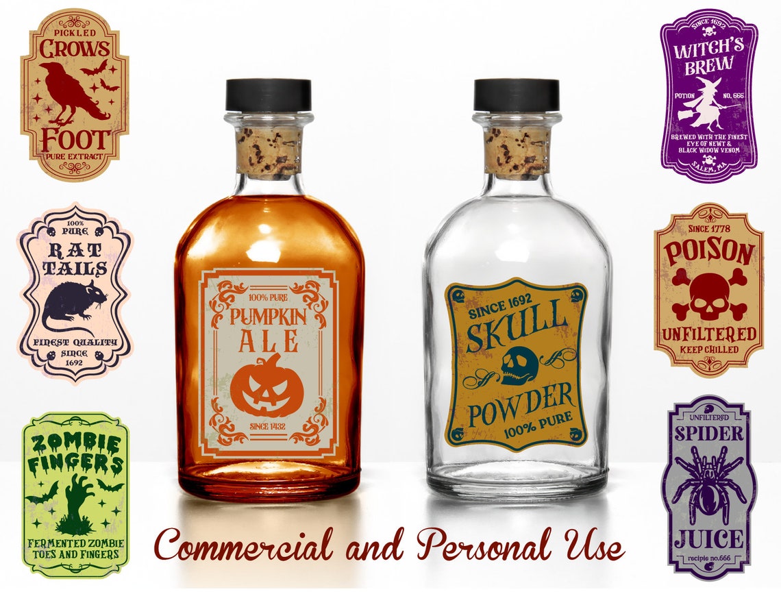 Halloween Labels SVG Halloween Bottle Svg Apothecary Labels - Etsy