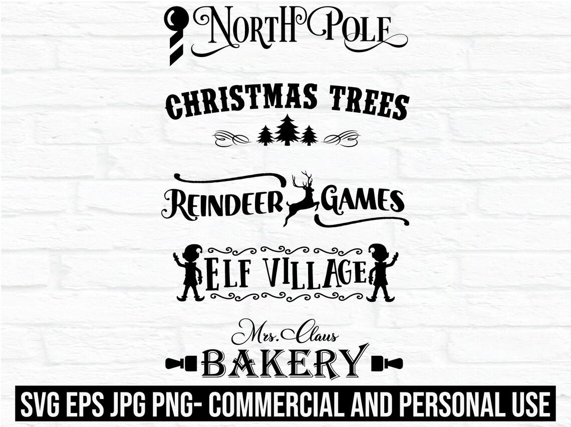 Christmas Direction Post Signs SVG Christmas Porch Signs Svg - Etsy