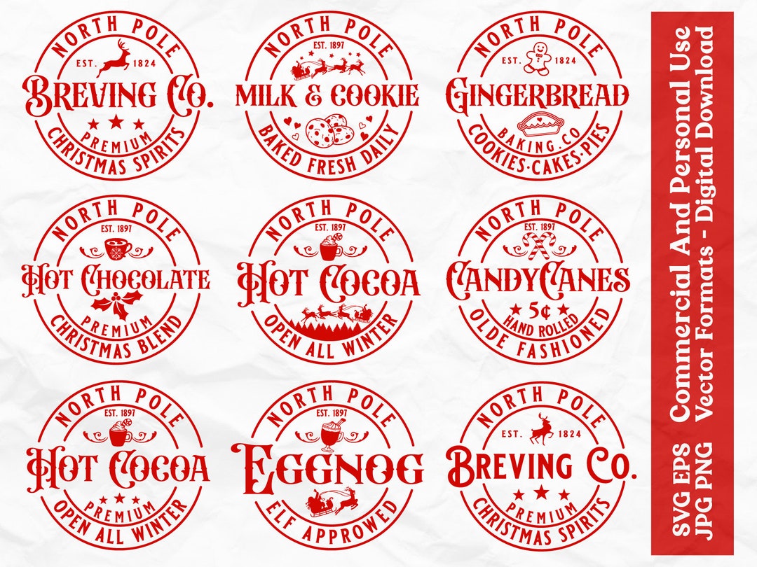 North Pole Svg Bundle, Christmas Svg Bundle,christmas Sign Svg ...