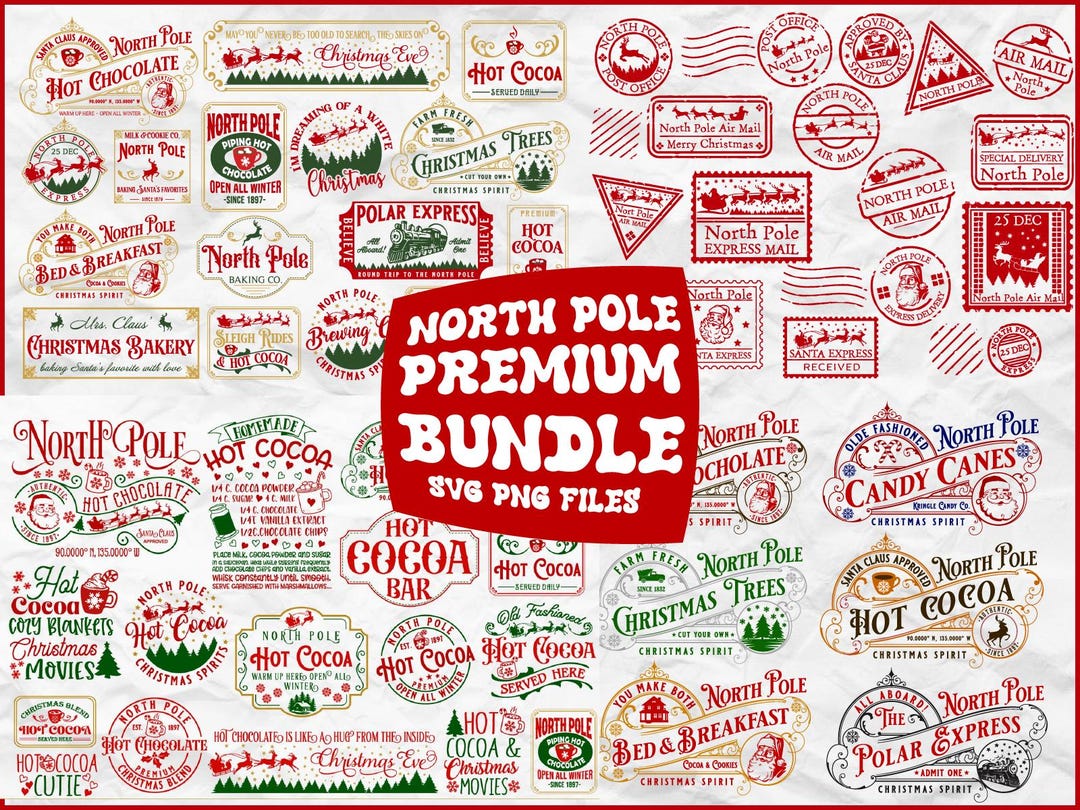 North Pole Christmas SVG & PNG Bundle I Christmas SVG I Holiday Designs ...