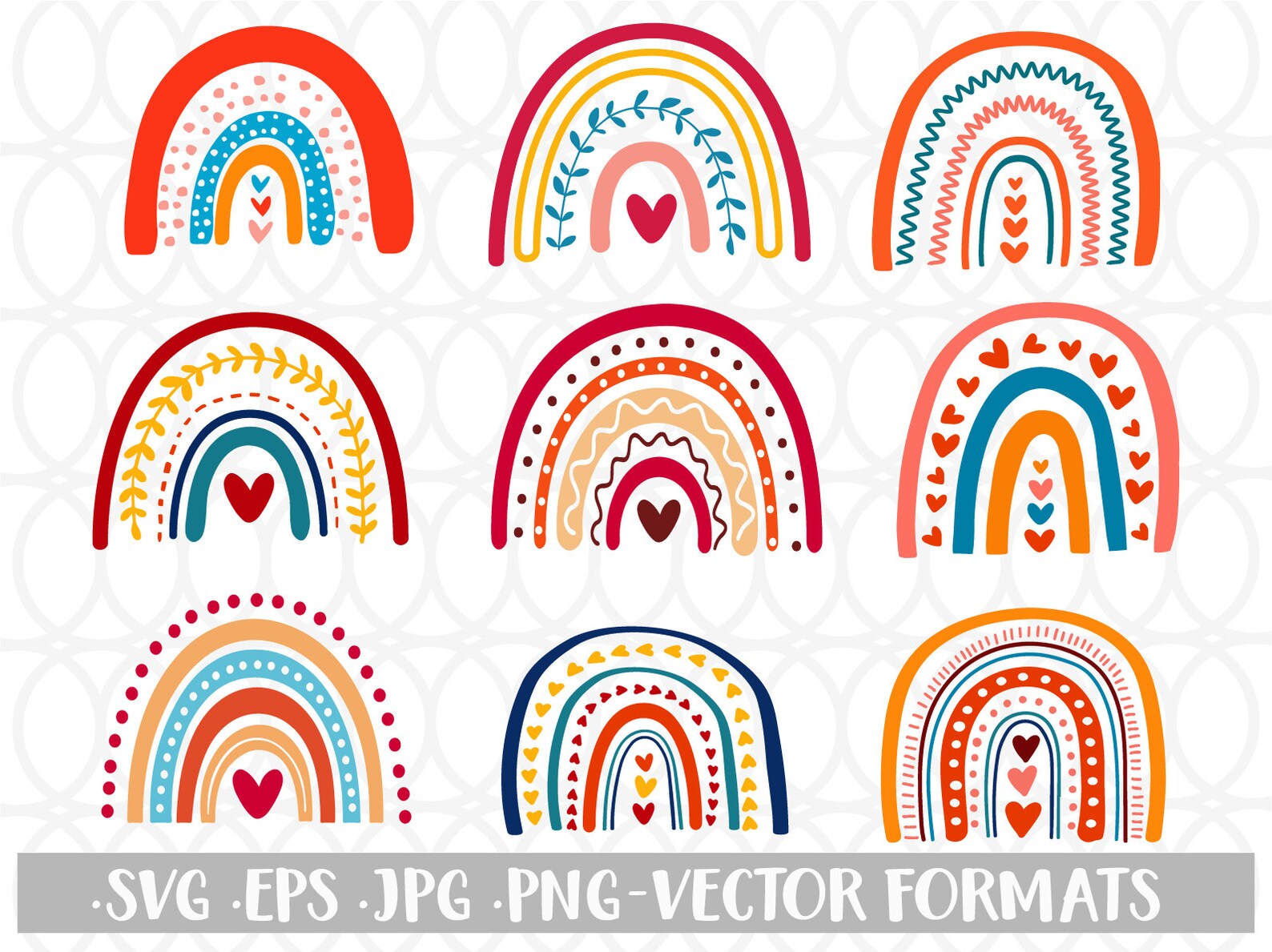 Boho Rainbow Svg Bundle Rainbow Svg Rainbow Love Svg - Etsy