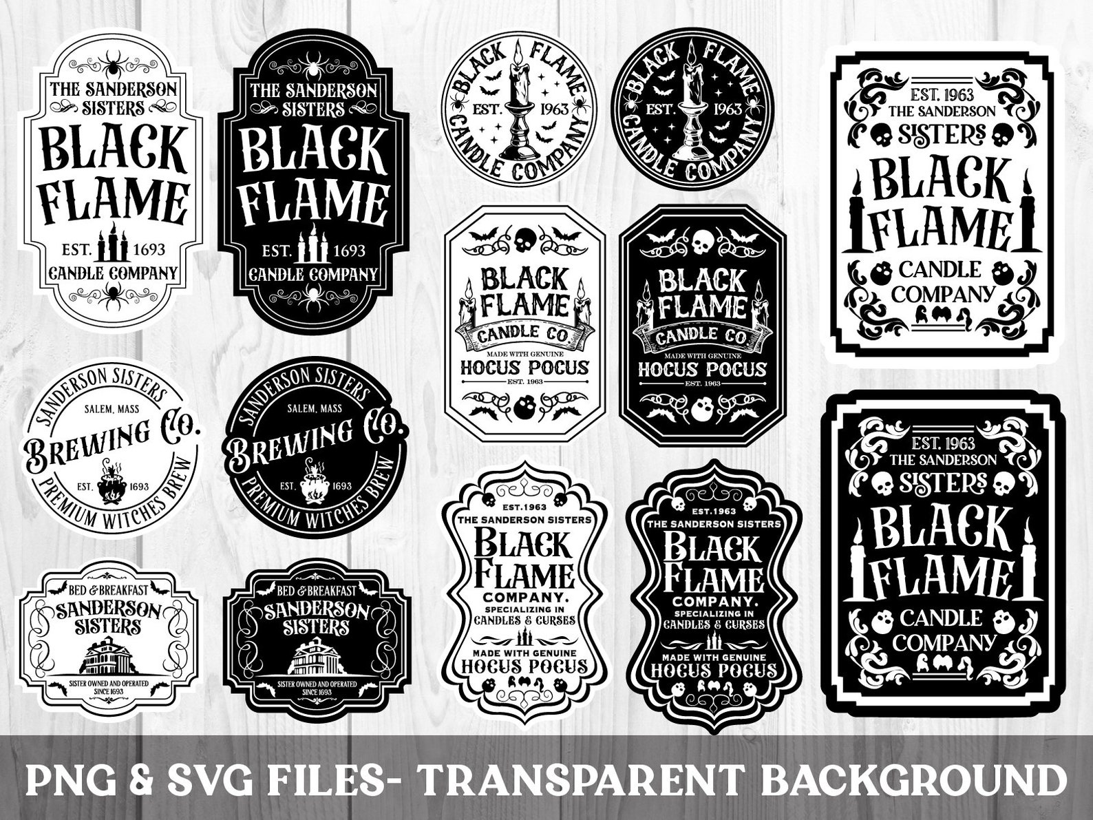 Black Flame Company Label Parody PNG Hocus Pocus Black Flame - Etsy Canada