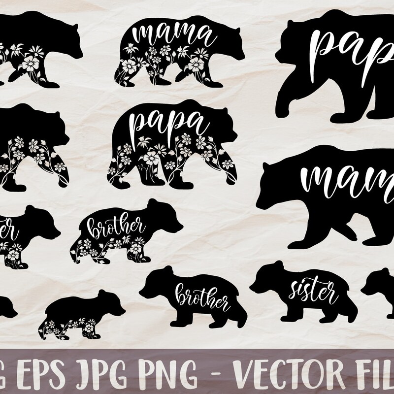 Mama Bear Floral Svg - Etsy