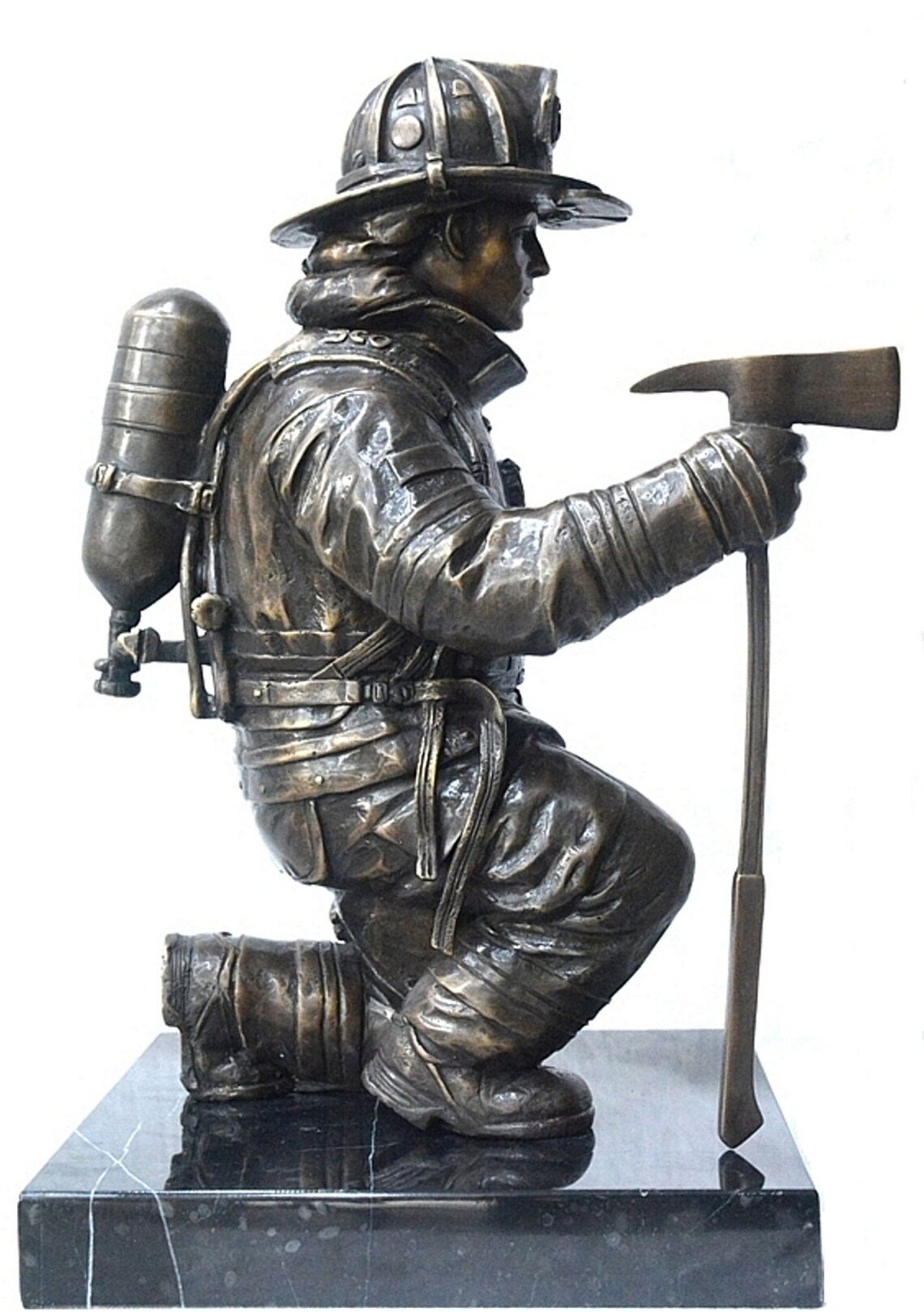 Bronze Firefighter Memorial Statue | Etsy