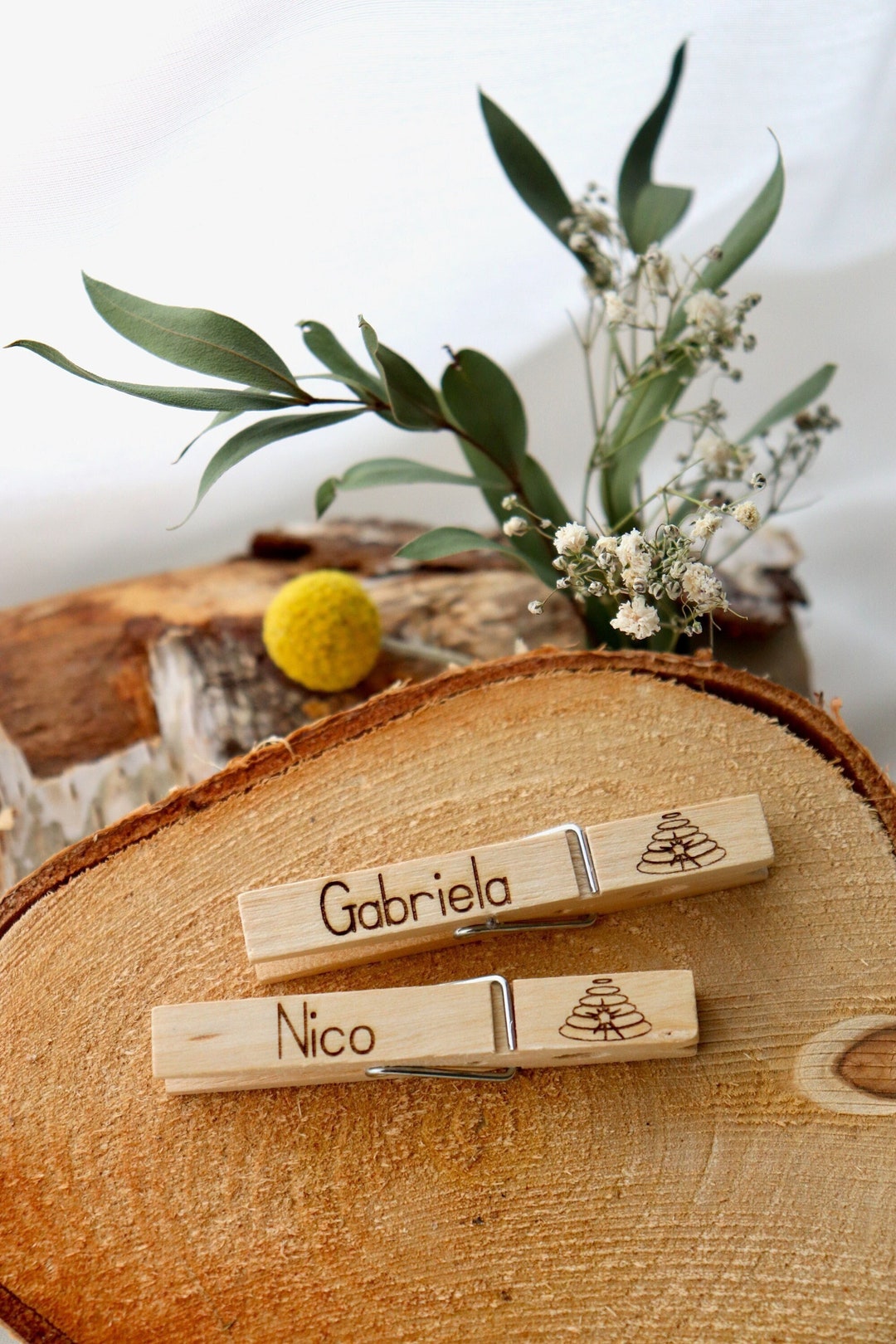 Name Tag Clip Clothespin Wooden Clip Wooden Clothespin Personalised - Etsy