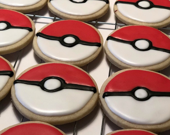 Pokémon Ball Birthday Cookies - Etsy