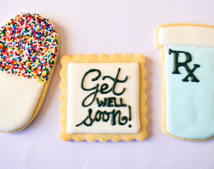 Get Well Soon Cookies, Cookie Gift Box - Etsy