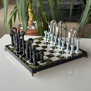 Spark Plug Chess Set | Real Car Engine Parts | Industrial Chess Board ...