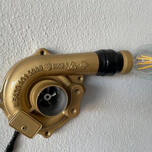 Gold Turbocharger Lamp / Real Car Engine Parts / Turbocharger Wall Lamp ...