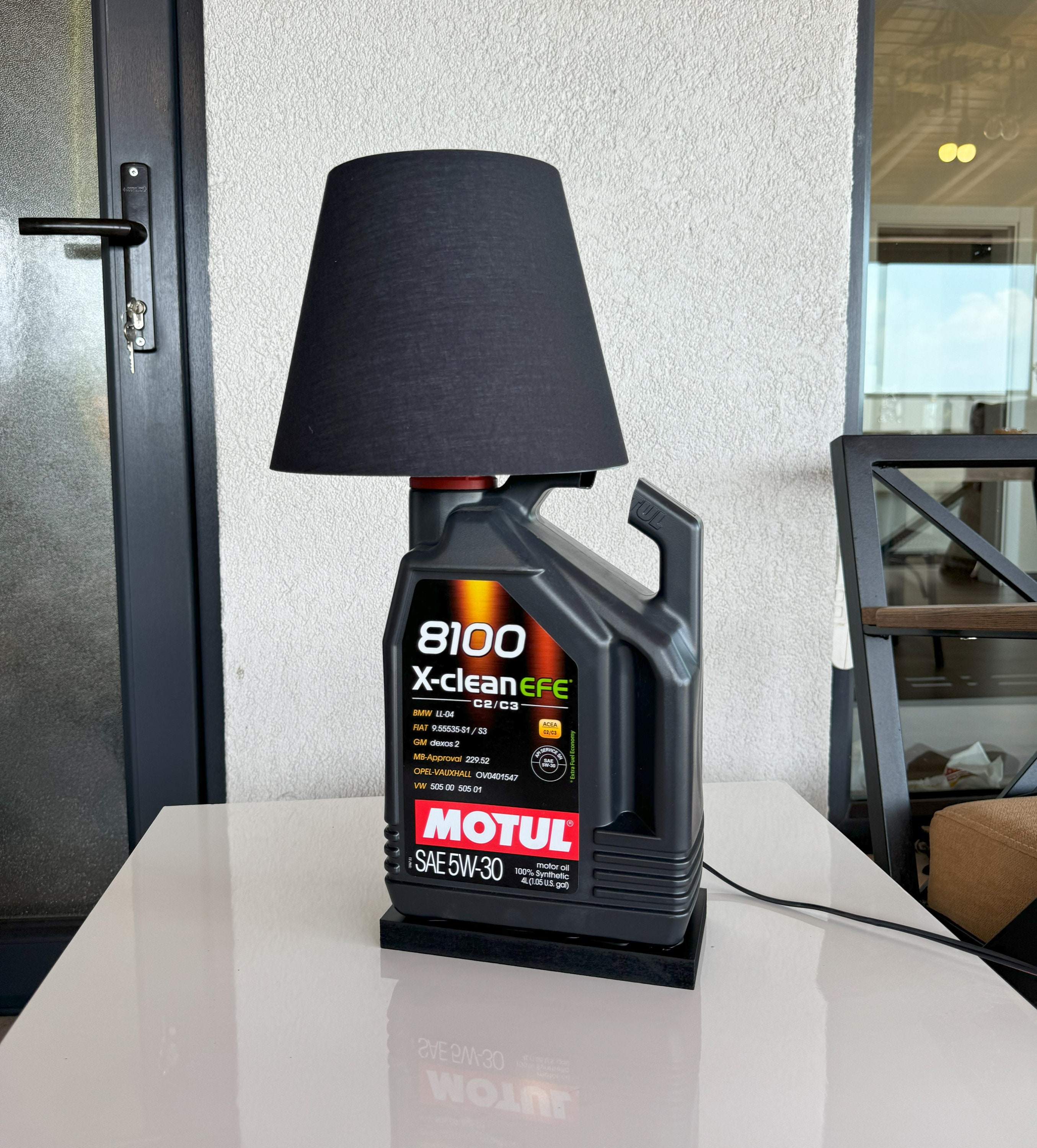 Motor Oil Bottle Lamp / Real Car Engine Parts / Upcycling / Handmade ...