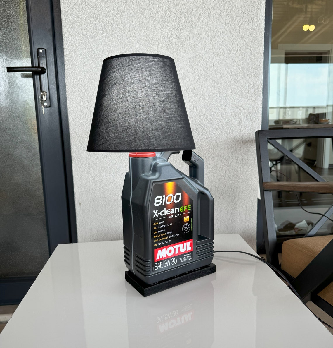 Motor Oil Bottle Lamp / Real Car Engine Parts / Upcycling / Handmade ...