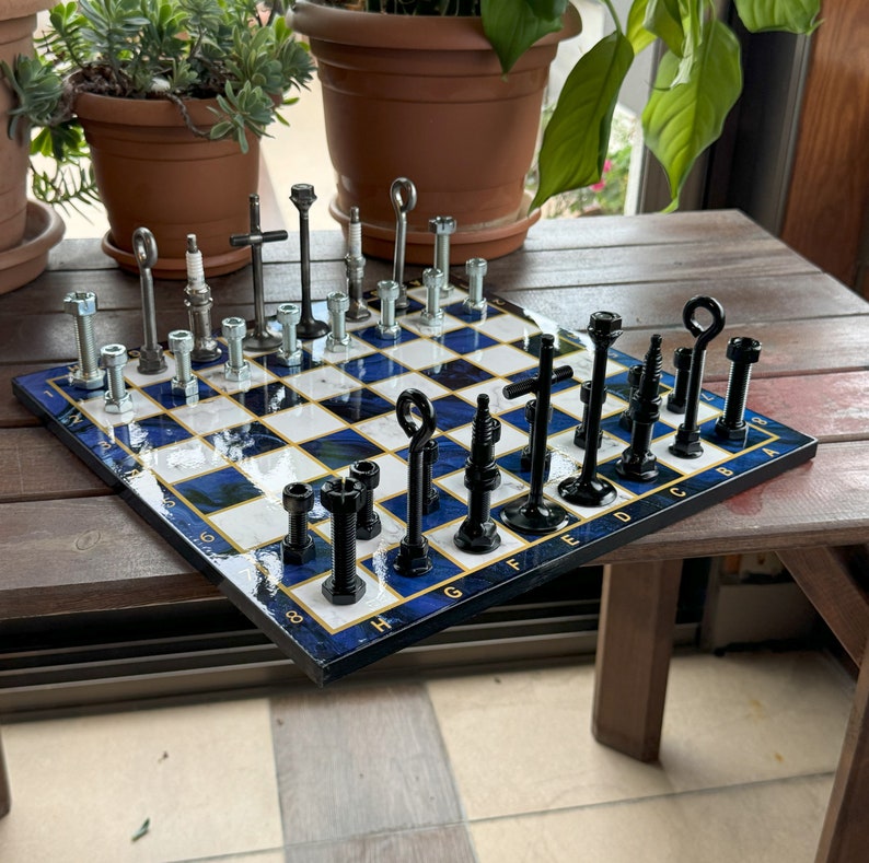Chess Set V2 From Bolts and Nuts / Real Car Engine Parts / Completely ...