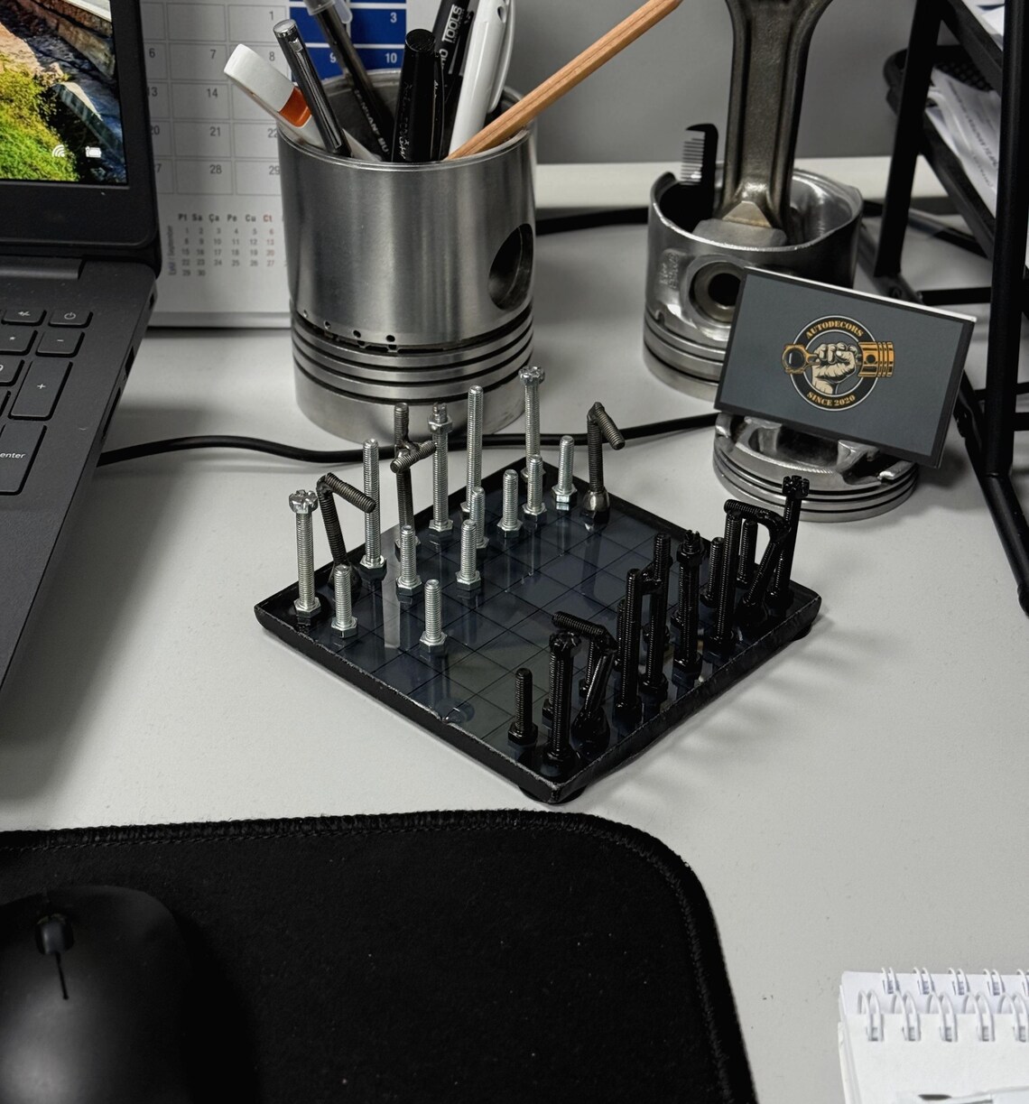 Mini Bolt & Nut Chess Set | Real Metal Hardware | Handmade Industrial ...