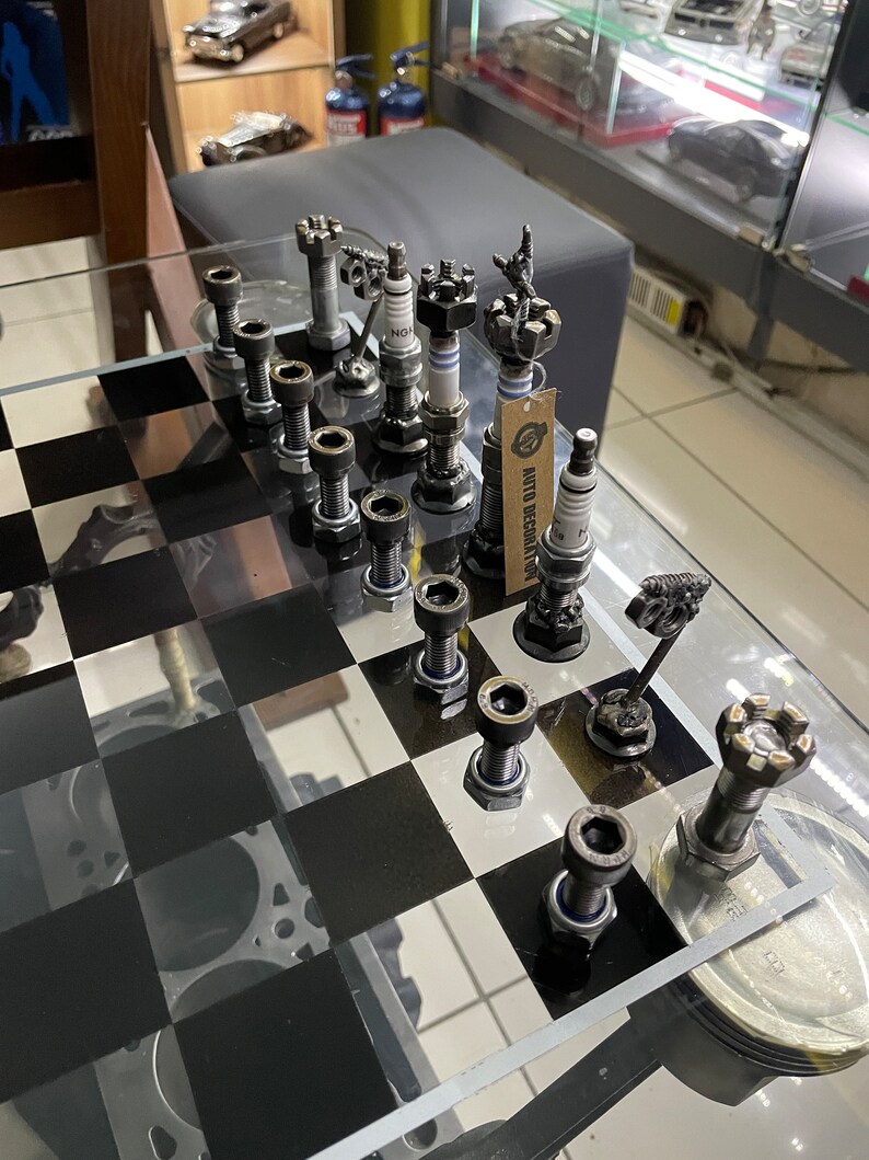 Engine Table With Chess Set // Engine Table / Gearhead / Man Cave ...