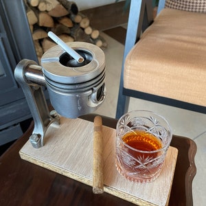 Piston Wooden Base Cigar Ashtray / Real Car Engine Parts / Piston and ...