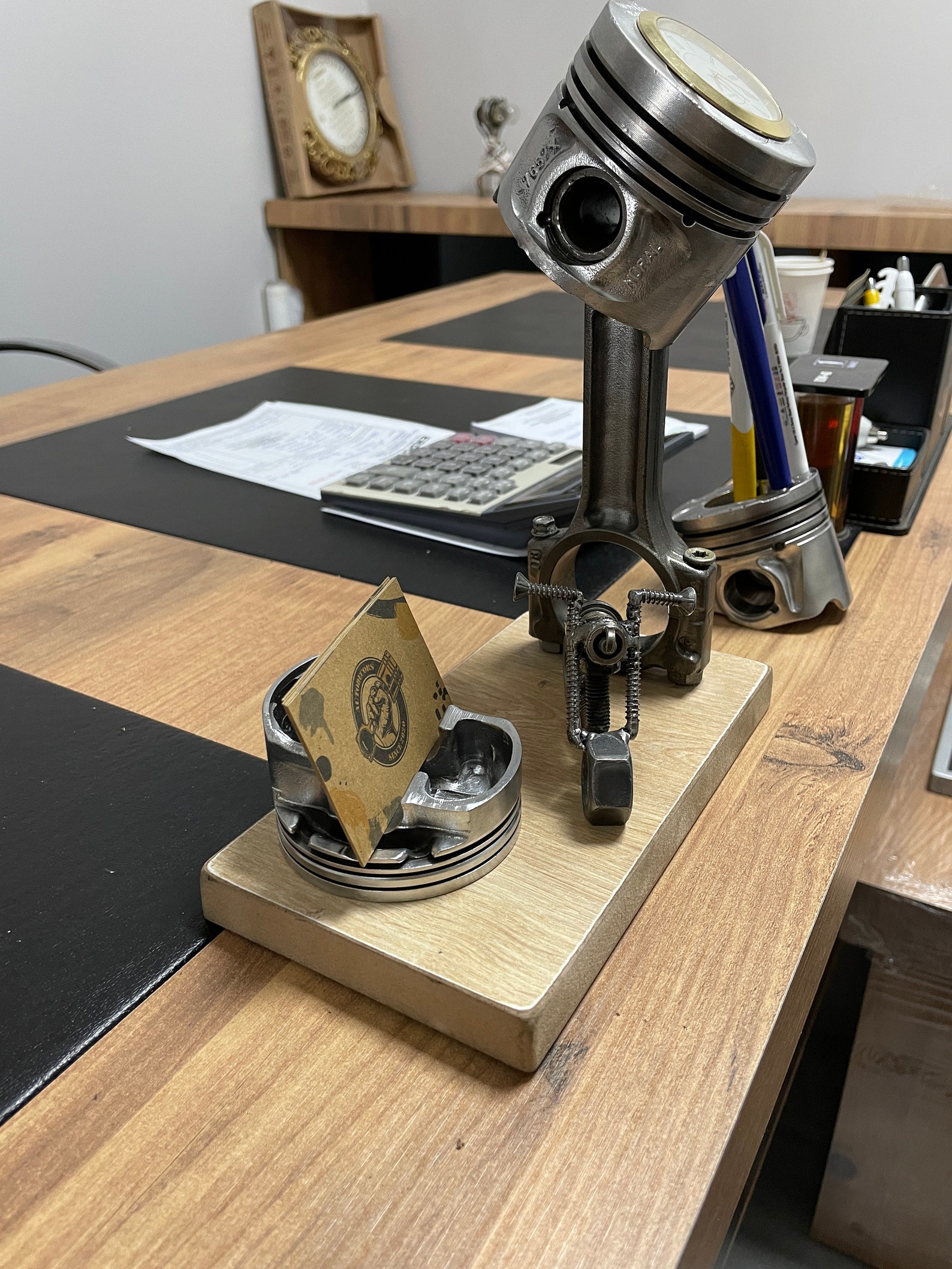 Piston Clock / Real Car Engine Parts / Piston Trinket / Wooden - Etsy