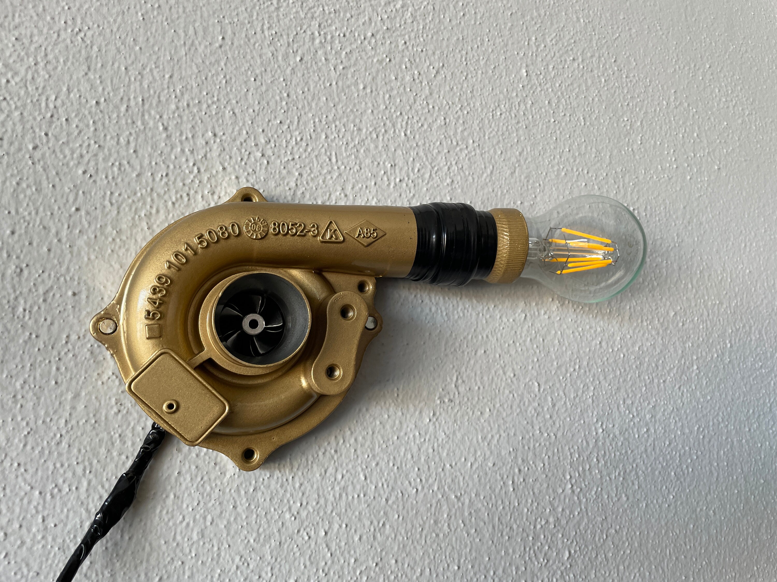 Gold Turbocharger Lamp / Real Car Engine Parts / Turbocharger Wall Lamp ...