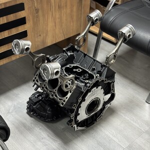 V6 Engine Block Table // Customizable Man Cave Furniture // Handmade ...