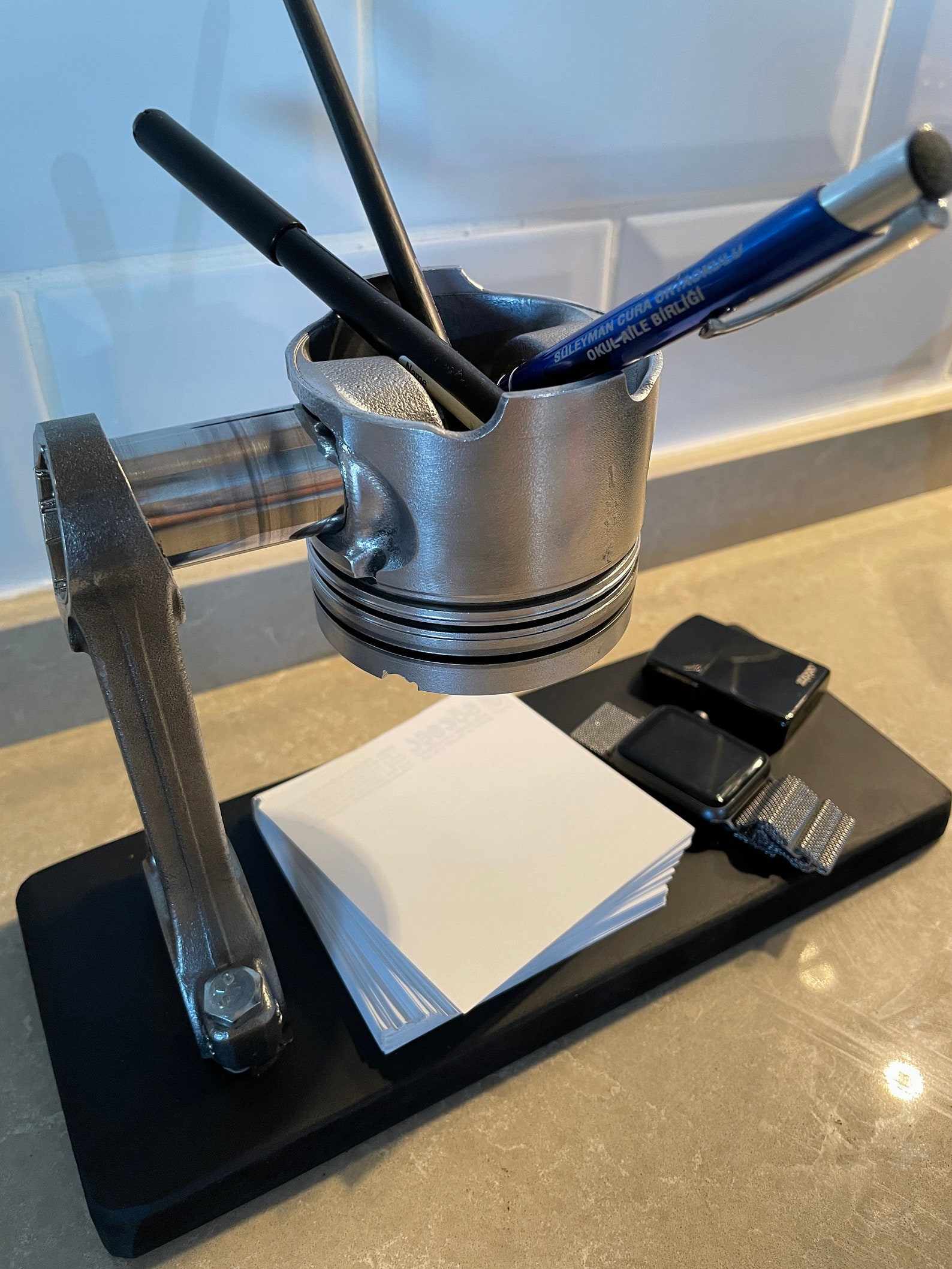 Personalized Piston Office Pen Holder / Real Car Engine Parts - Etsy