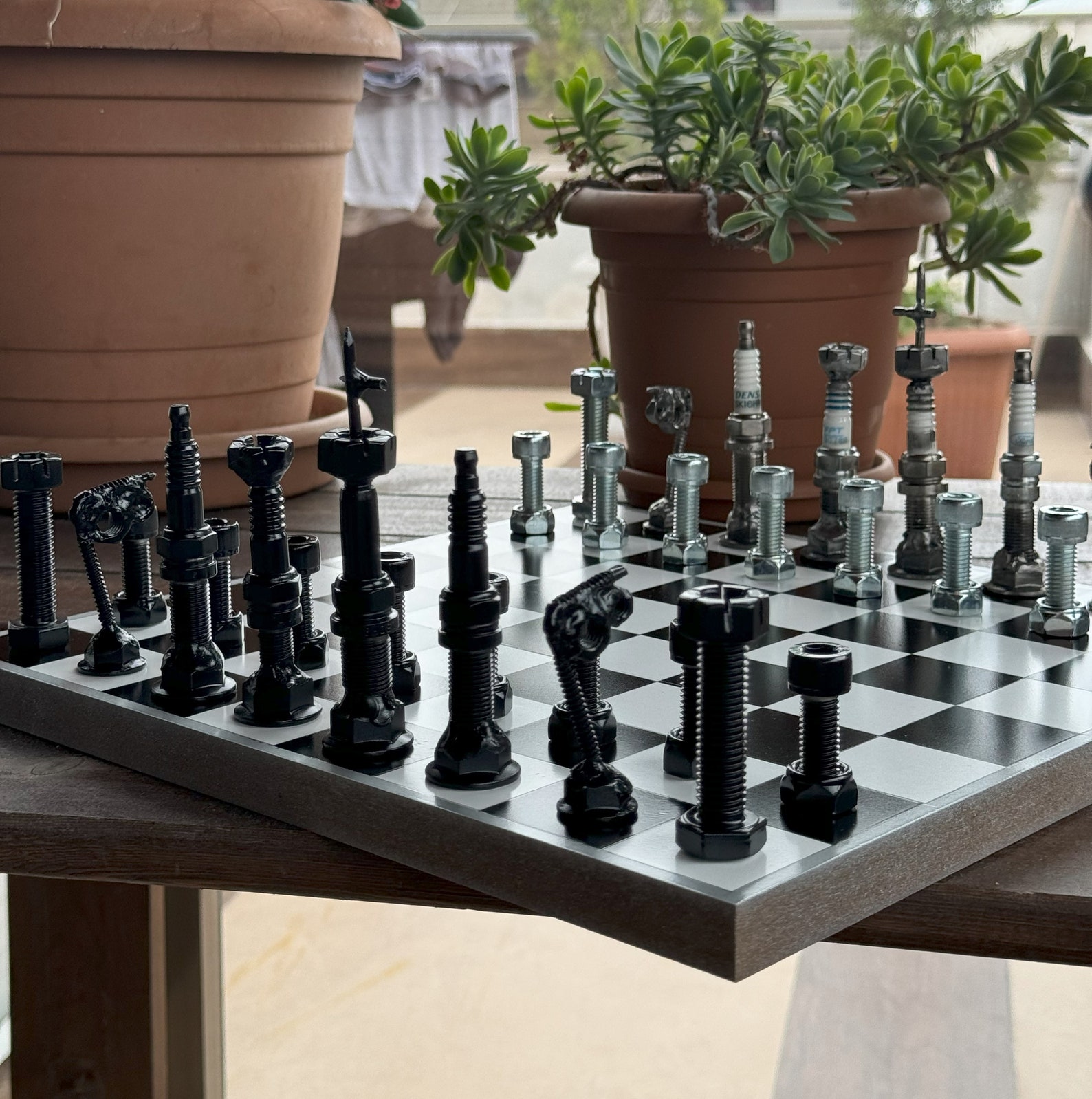 Spark Plug Chess Set | Real Car Engine Parts | Industrial Chess Board ...