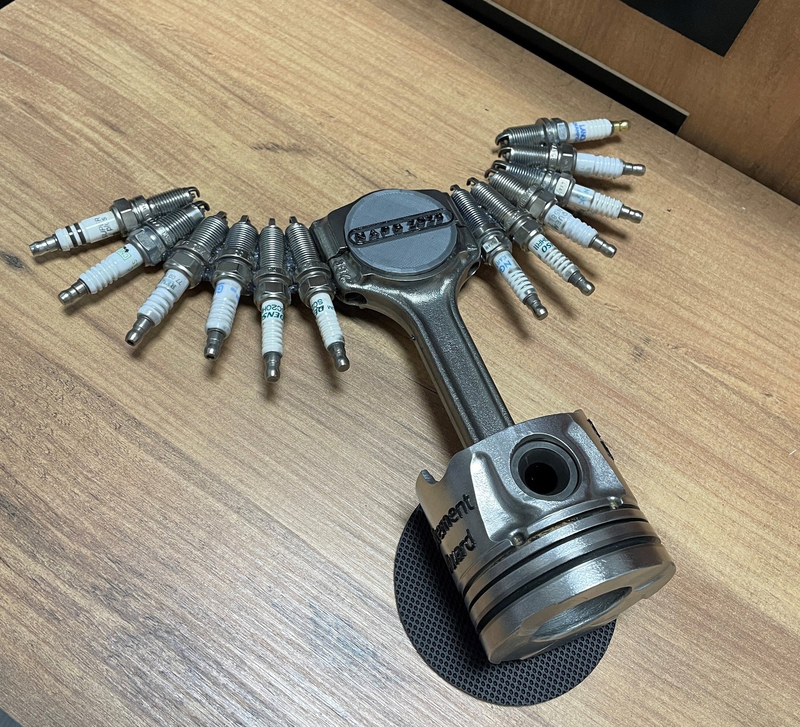 Piston CUP / Real Car Engine Parts / Decorative Piston With Spark Plug ...