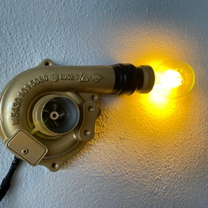 Gold Turbocharger Lamp / Real Car Engine Parts / Turbocharger Wall Lamp ...