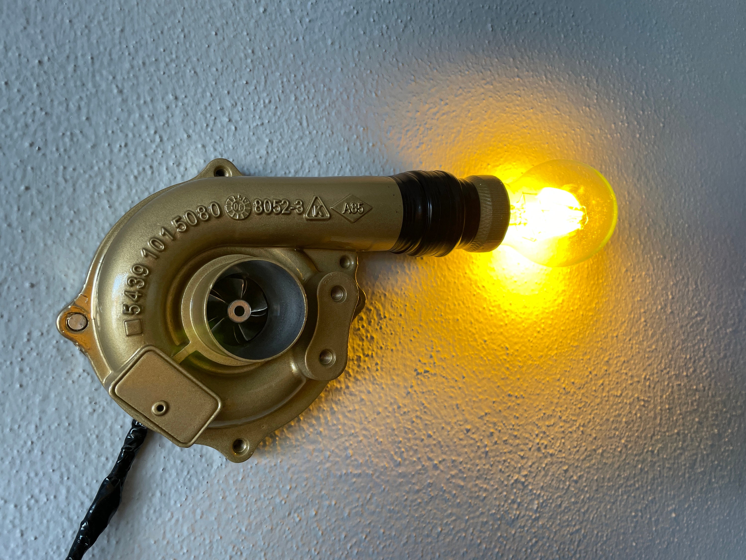Gold Turbocharger Lamp / Real Car Engine Parts / Turbocharger Wall Lamp ...