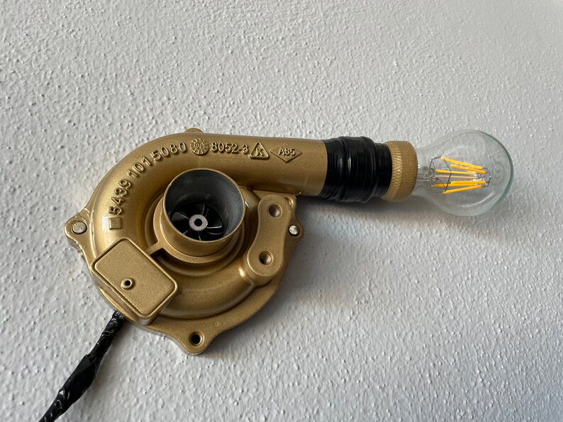 Gold Turbocharger Lamp / Real Car Engine Parts / Turbocharger Wall Lamp ...