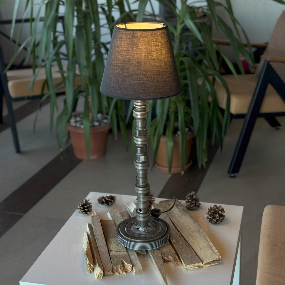 Camshaft Lamp / Real Car Engine Parts / Upcycling / Handmade Lampshade ...