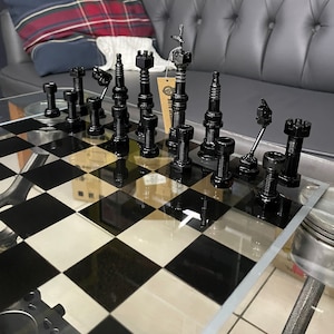Engine Table With Chess Set // Engine Block Table / Gearhead / Man Cave ...