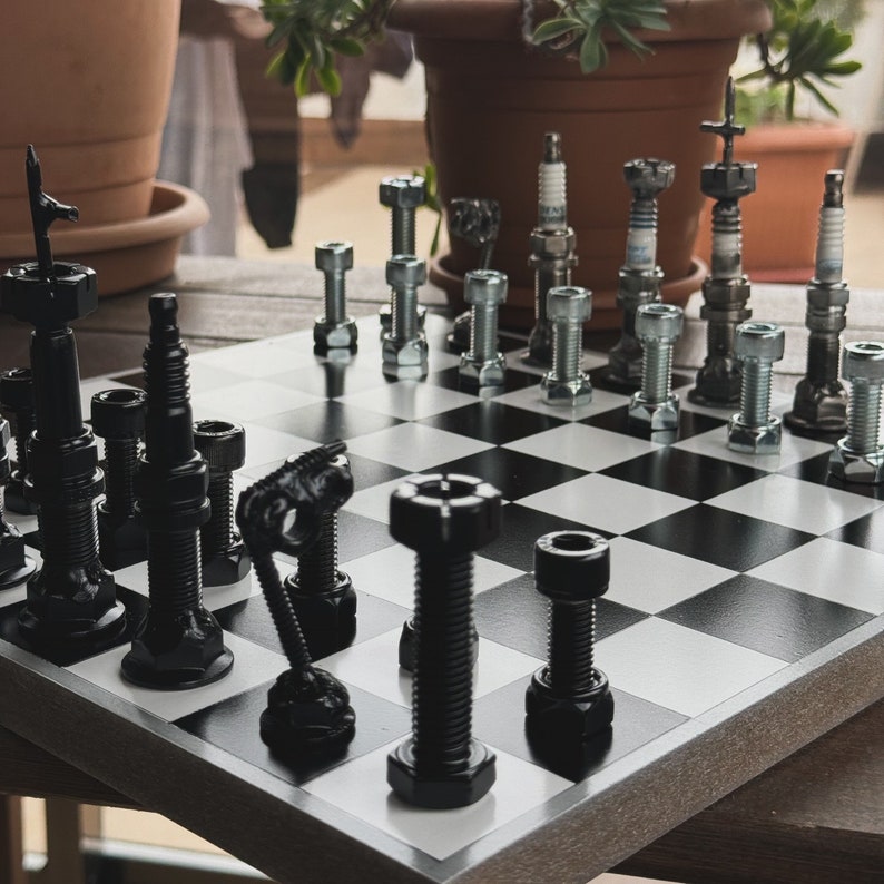 Spark Plug Chess Set | Real Car Engine Parts | Industrial Chess Board ...