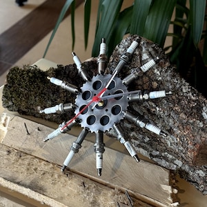 Spark Plug Wall Clock | Real Car Engine Parts | Industrial Wall Decor ...