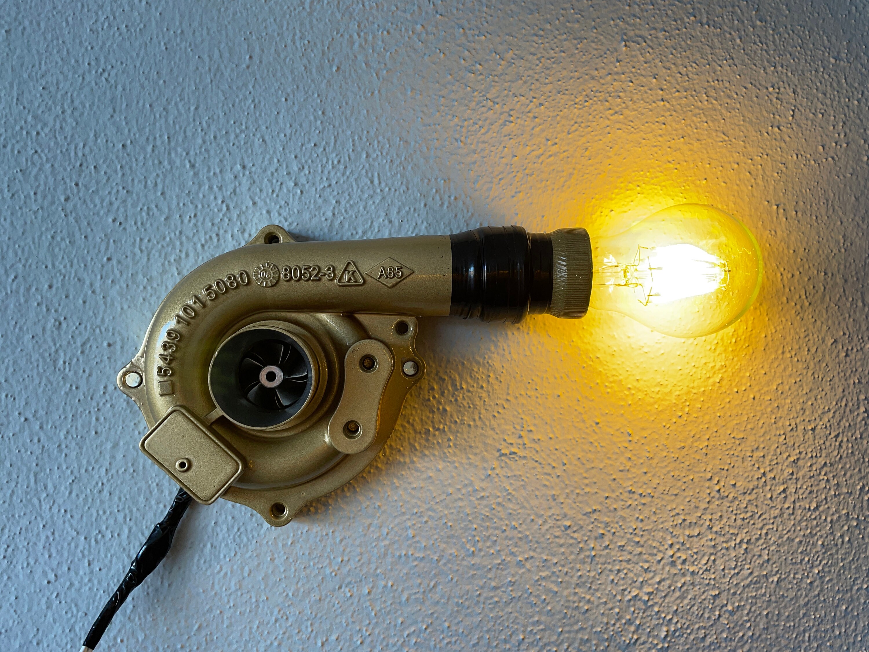 Gold Turbocharger Lamp / Real Car Engine Parts / Turbocharger Wall Lamp ...