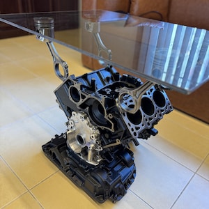 V6 Engine Block Table // Customizable Man Cave Furniture // Handmade ...