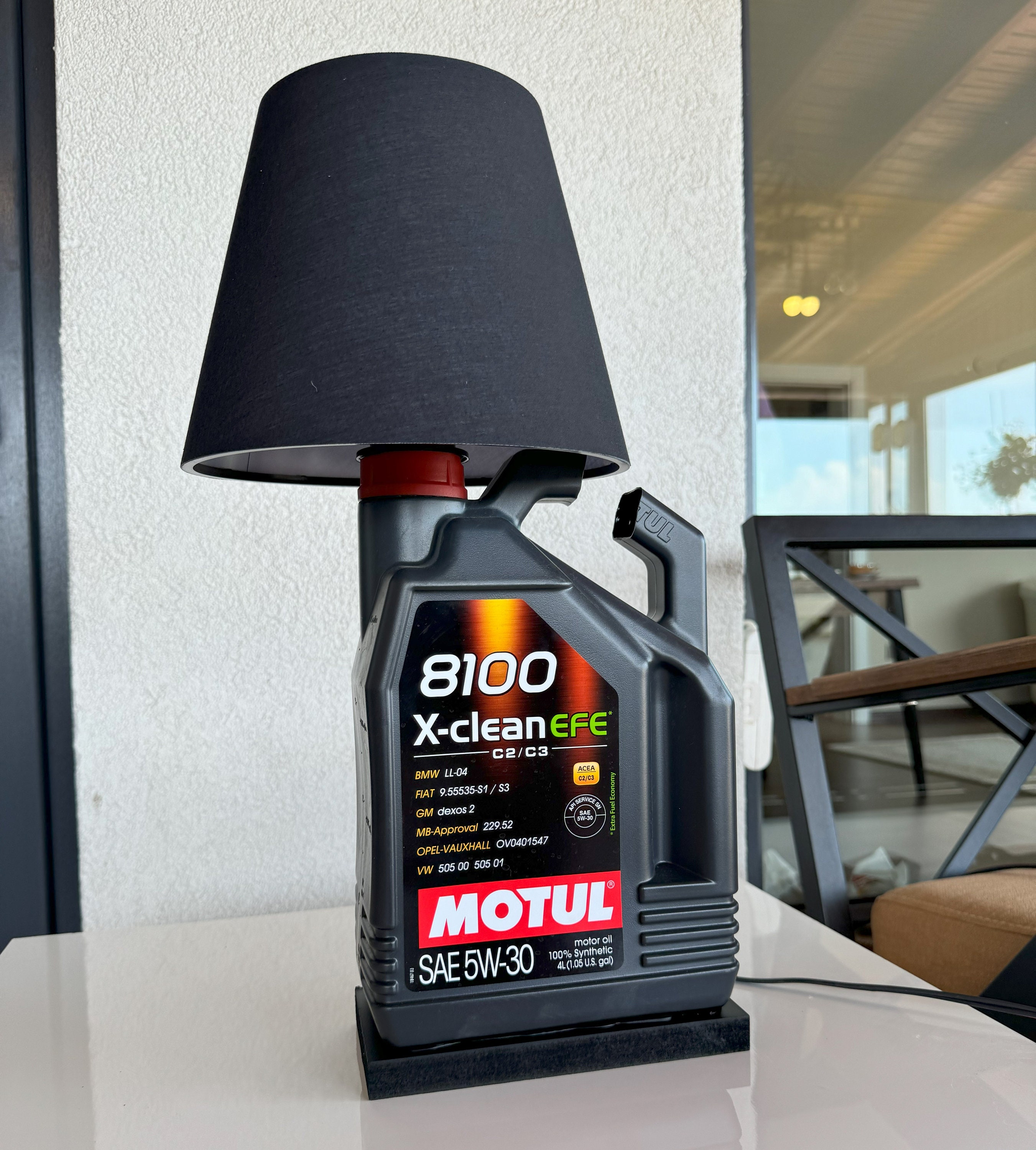 Motor Oil Bottle Lamp / Real Car Engine Parts / Upcycling / Handmade ...