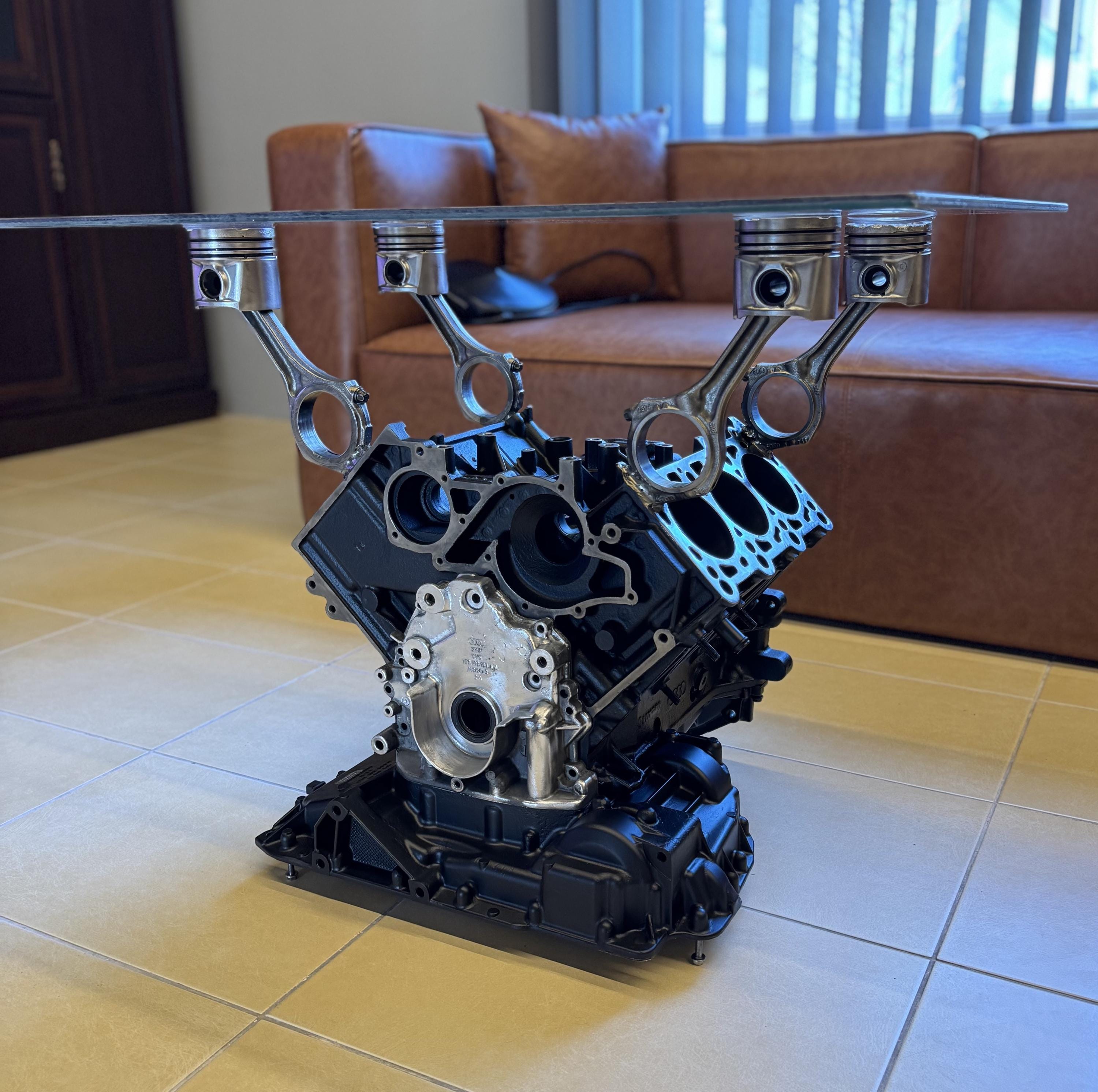 V6 Engine Block Table // Customizable Man Cave Furniture // Handmade ...