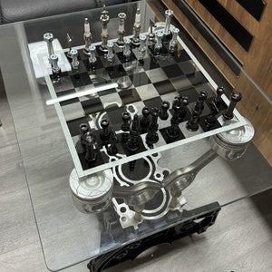 Engine Block Chess Table // Customizable Man Cave Furniture // Handmade ...