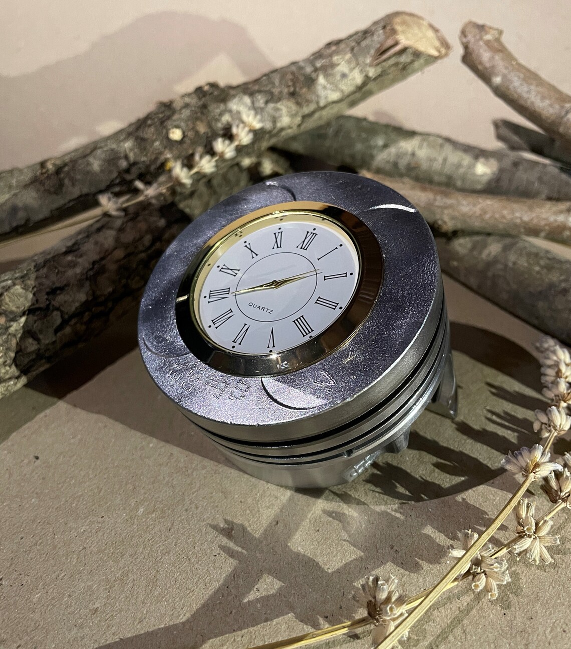 Piston Table Clock / Real Car Engine Parts / Office Clock / - Etsy