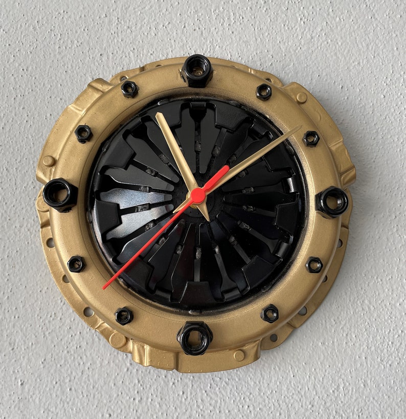 Gold Car Clutch Wall Clock / Large Urban Clock / Handforged Clock ...