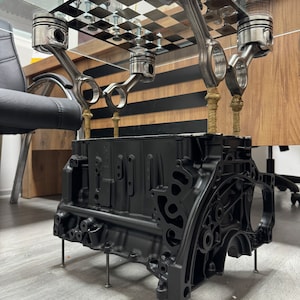 Engine Block Chess Table // Customizable Man Cave Furniture // Handmade ...