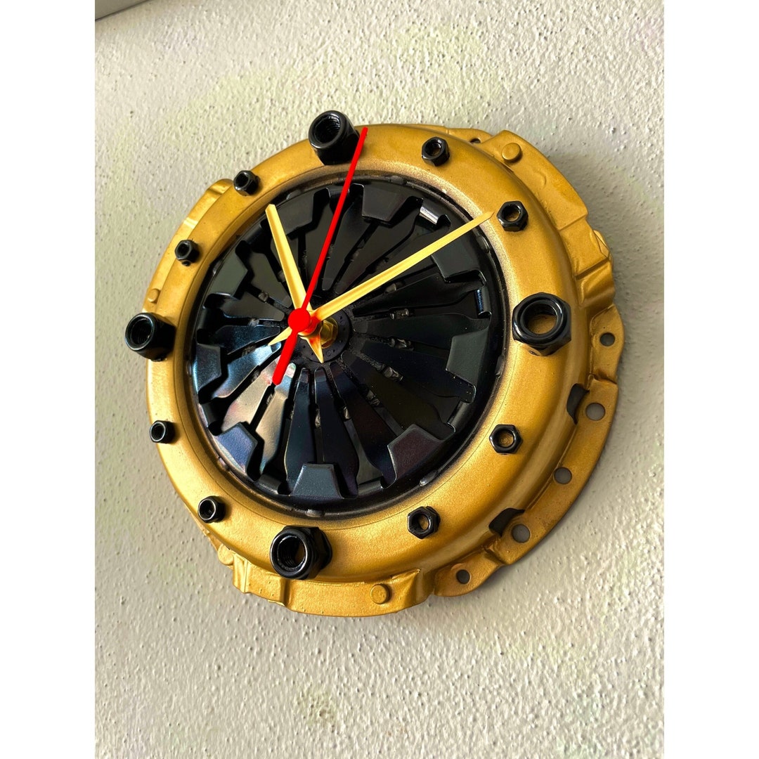 Gold Car Clutch Wall Clock / Large Urban Clock / Handforged Clock ...