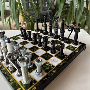 Spark Plug Chess Set | Real Car Engine Parts | Industrial Chess Board ...