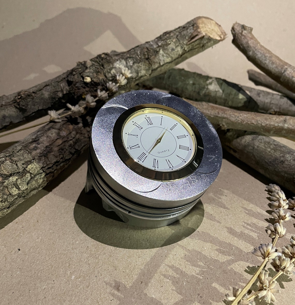 Piston Table Clock / Real Car Engine Parts / Office Clock / - Etsy