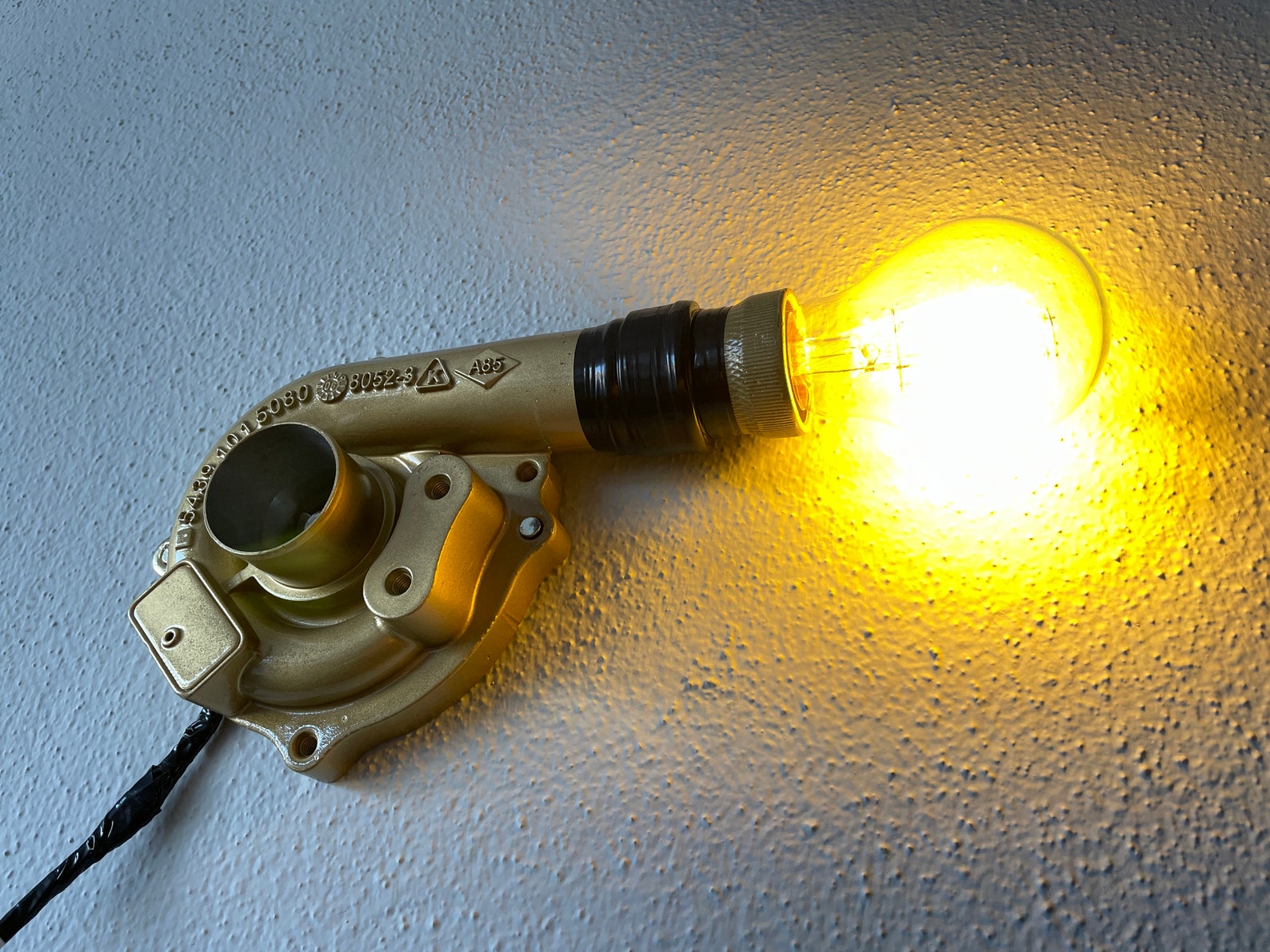 Gold Turbocharger Lamp / Real Car Engine Parts / Turbocharger Wall Lamp ...