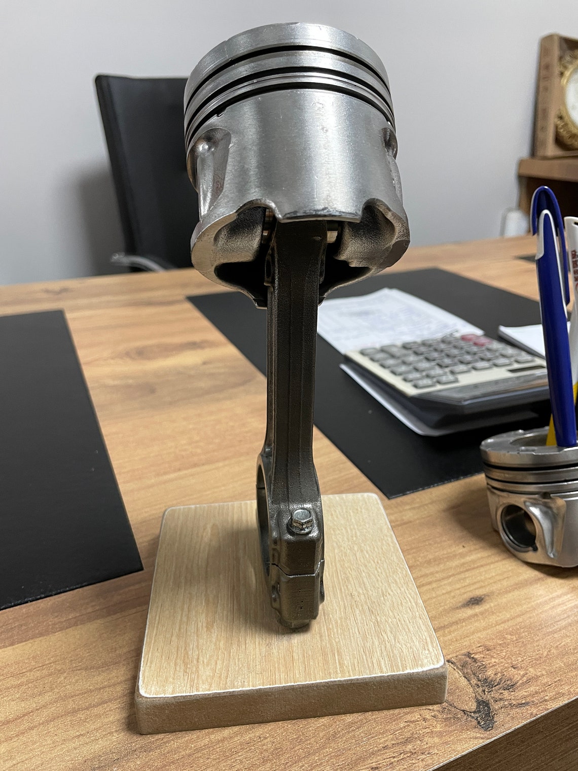 Piston Clock / Wooden Based Piston Clock / Real Car Engine - Etsy