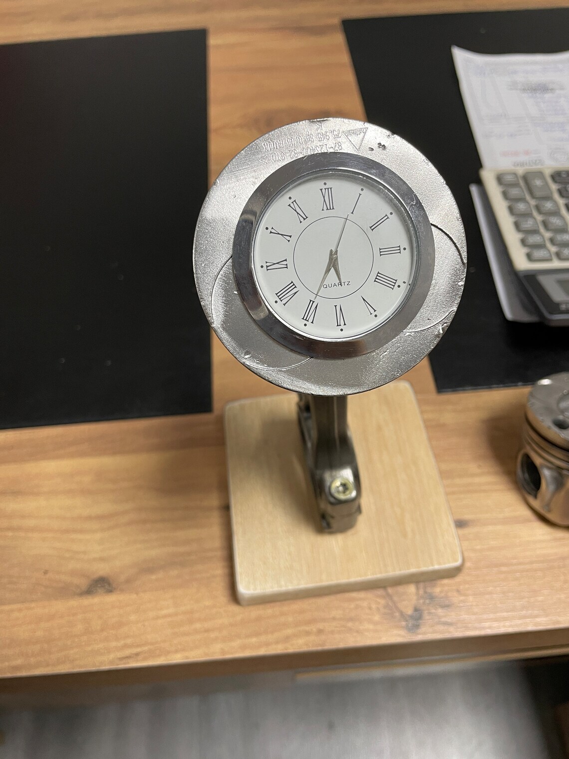 Piston Clock / Wooden Based Piston Clock / Real Car Engine - Etsy