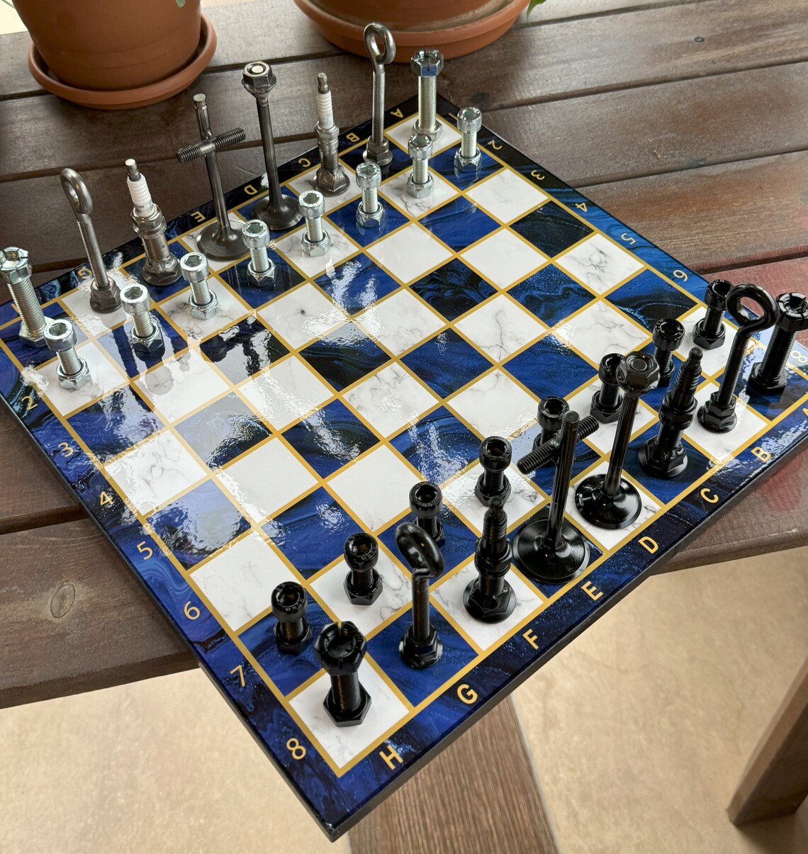 Chess Set V2 From Bolts and Nuts / Real Car Engine Parts / Completely ...