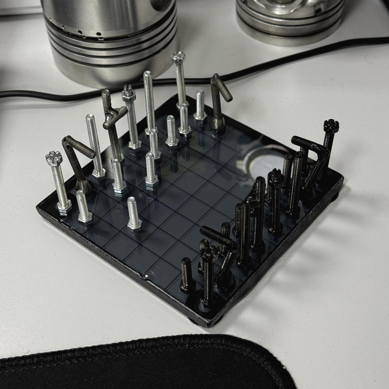 Mini Bolt & Nut Chess Set | Real Metal Hardware | Handmade Industrial ...