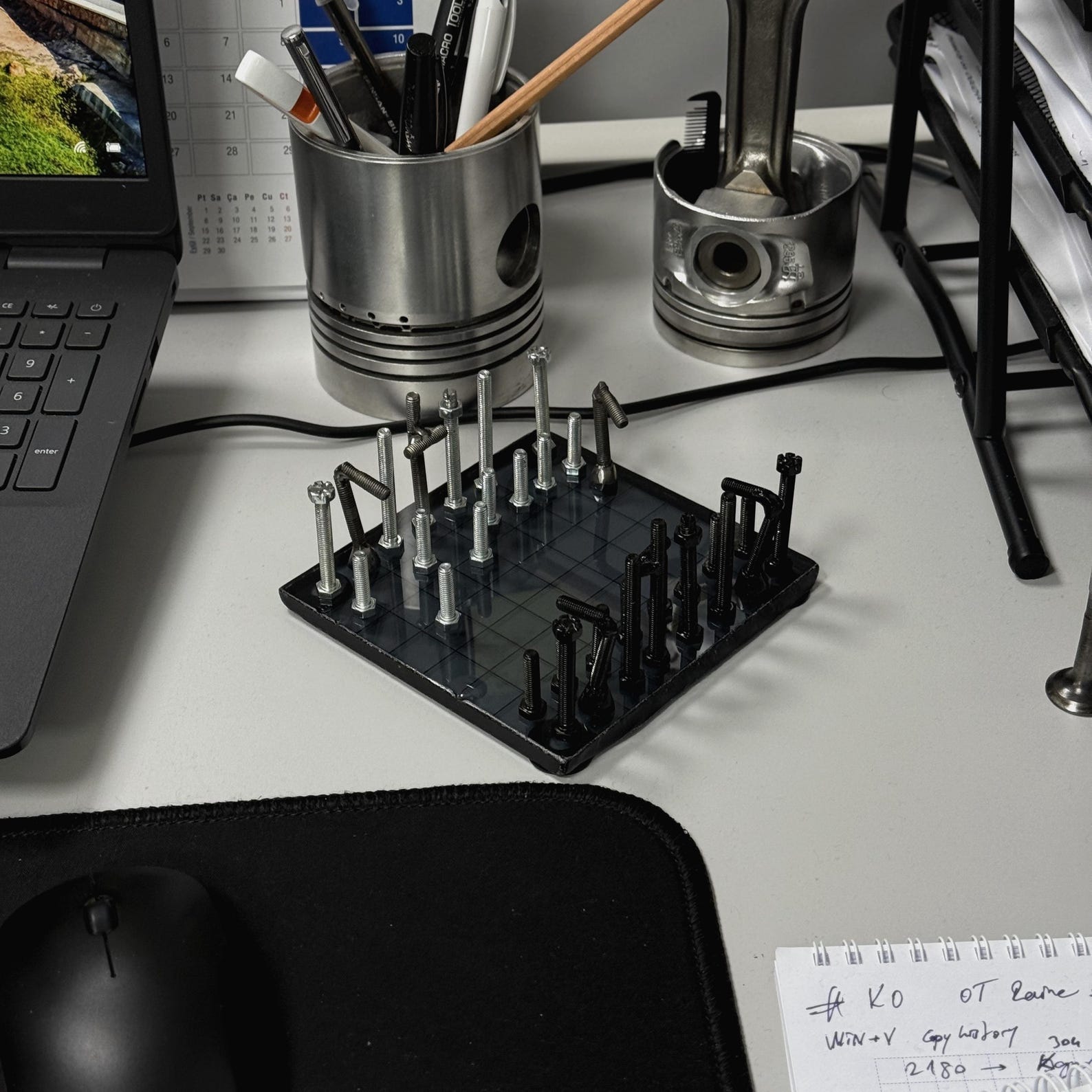 Mini Bolt & Nut Chess Set | Real Metal Hardware | Handmade Industrial ...